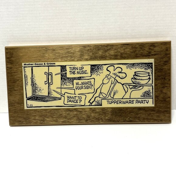 Accents | Wooden Plaque With Tupperware Party Cartoon | Poshmark